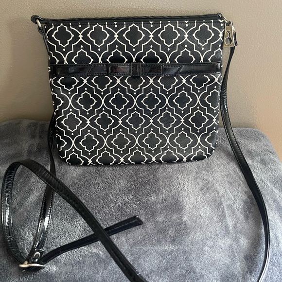 zoe sundae | Bags | Zoe Sundae Crossbody Purse Black White Cherry ...